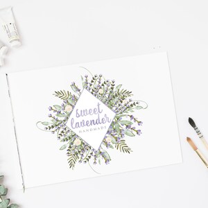Lavender Logo, Watercolor Lavender Logo, Custom Logo, Custom Logo ...