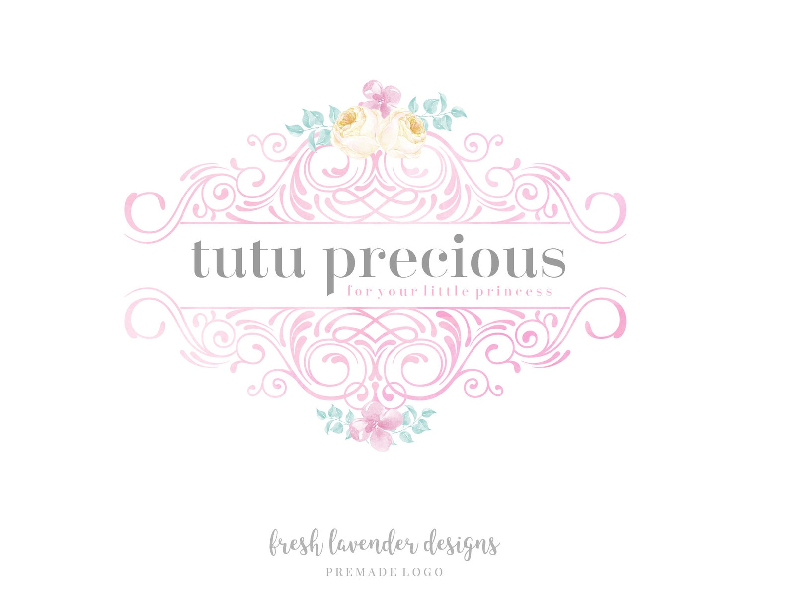 Tutu Logo, Shabby Chic Logo, Custom Logo, Custom Logo Design ...