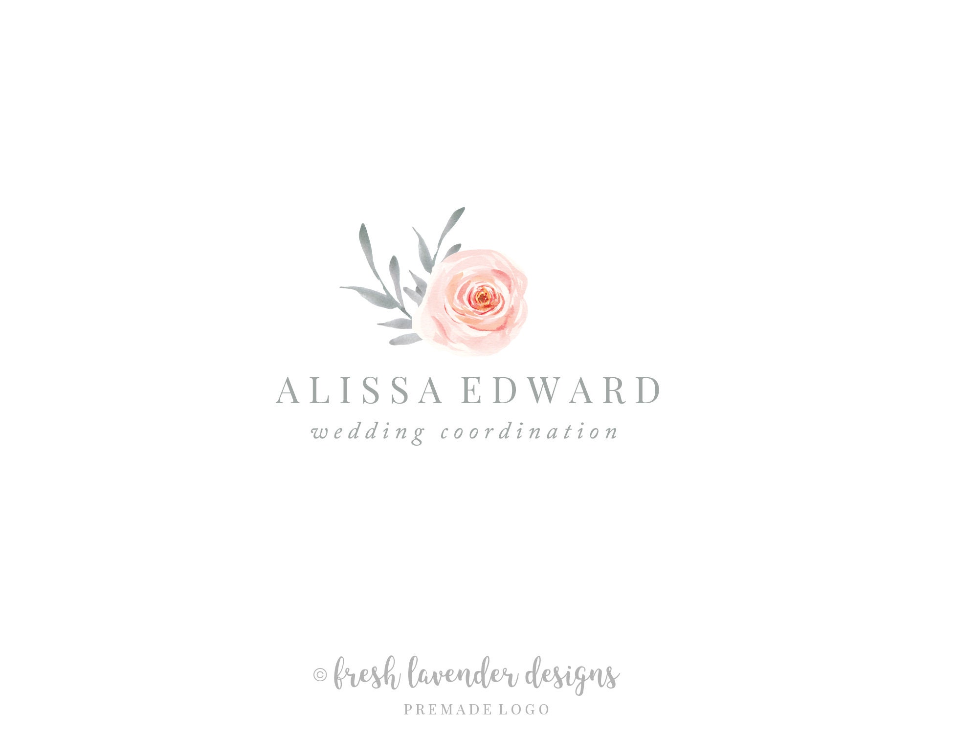 Rose Logo Custom Logo Premade Logo Logo Design Wedding | Etsy