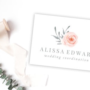 Rose Logo, Custom Logo, Premade Logo, Logo Design, Wedding Logo, Floral ...