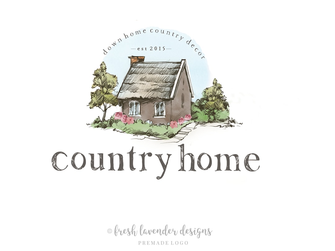 Cottage Logo, Farm Logo, Custom Logo, Premade Logo, Country Logo ...