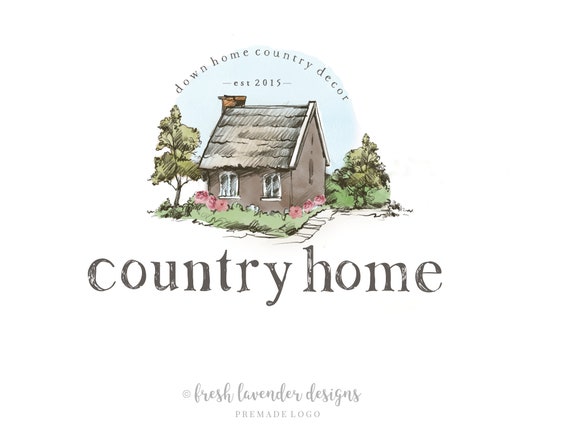 Cottage Logo Farm Logo Custom Logo Premade Logo Country | Etsy