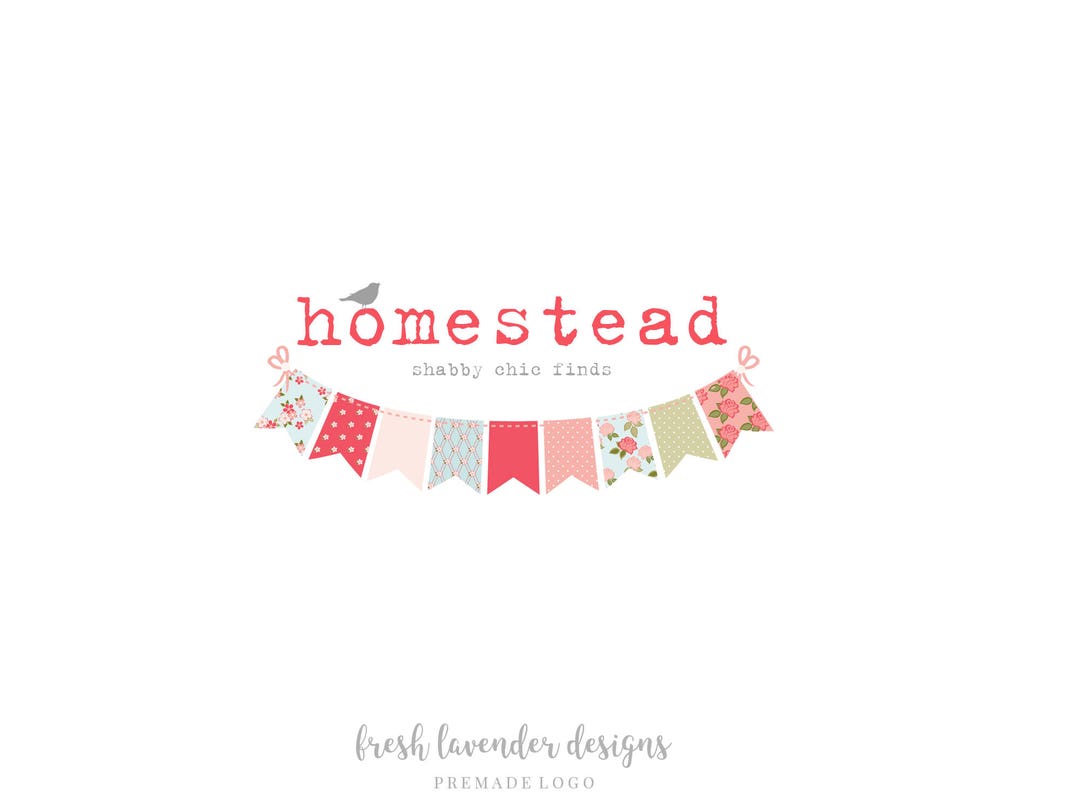 Bunting Logo, Logo With Banner, Custom Logo, Custom Logo Design, Logo ...