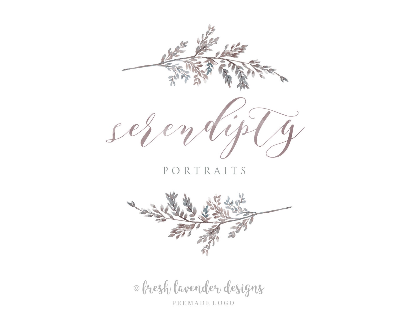 Fern Logo, Custom Logo, Premade Logo, Logo Design, Twig Logo, Logo With ...