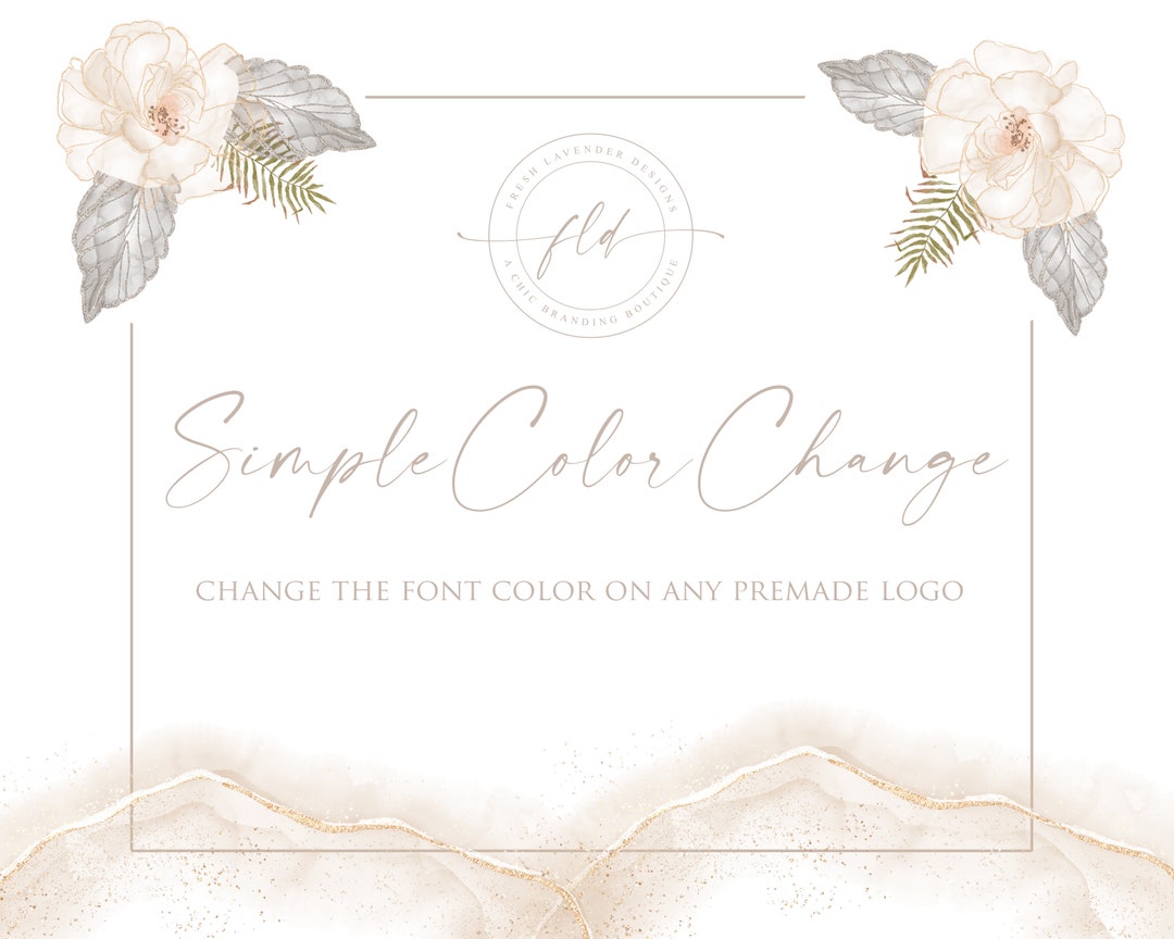 Simple Color Change OR Font Change on a Premade Logo - Etsy