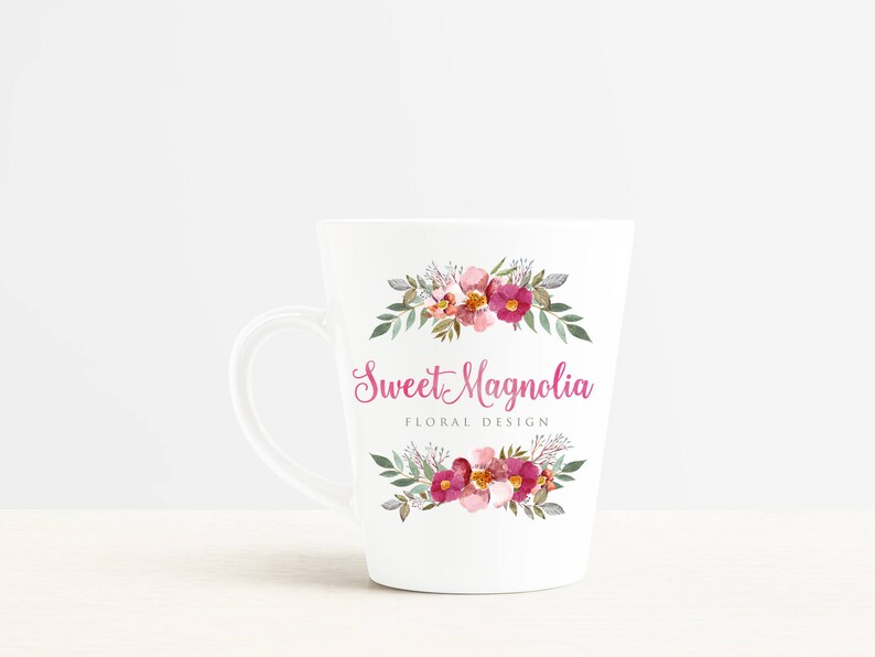 Magnolia Logo, Custom Floral Logo, Watercolor Logo, Logo for Florists ...