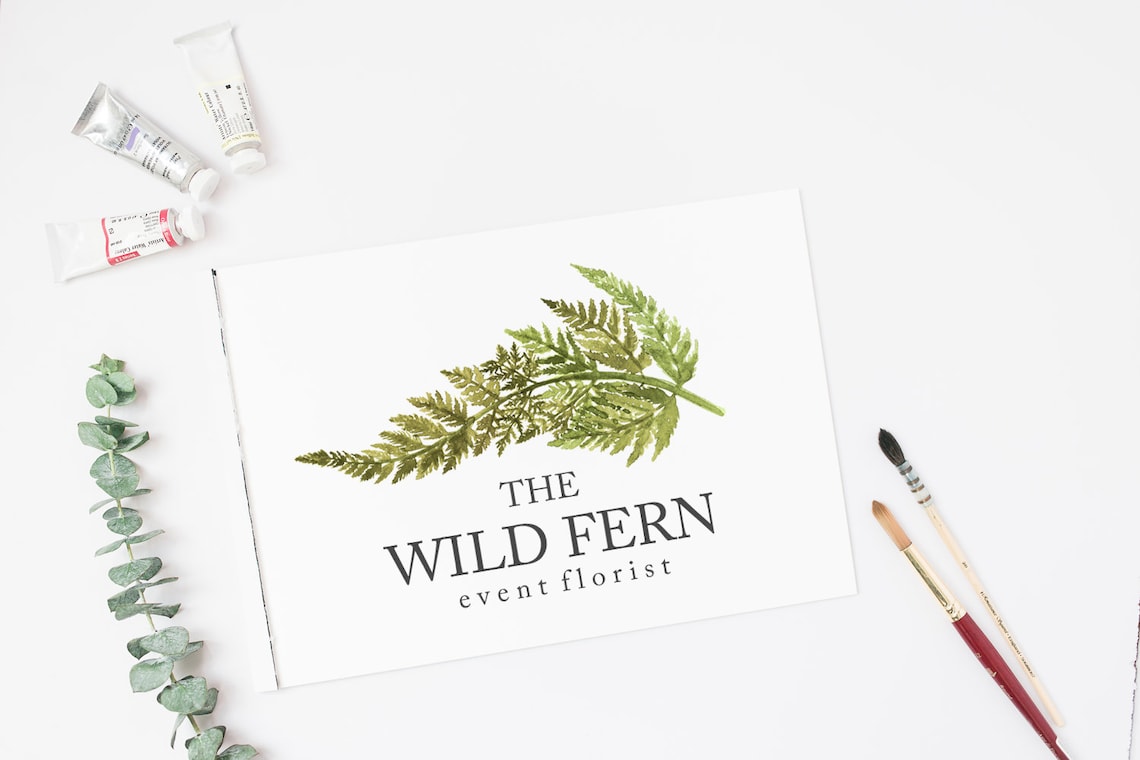 Fern Logo Custom Logopremade Logo Llogo Designer Custom | Etsy