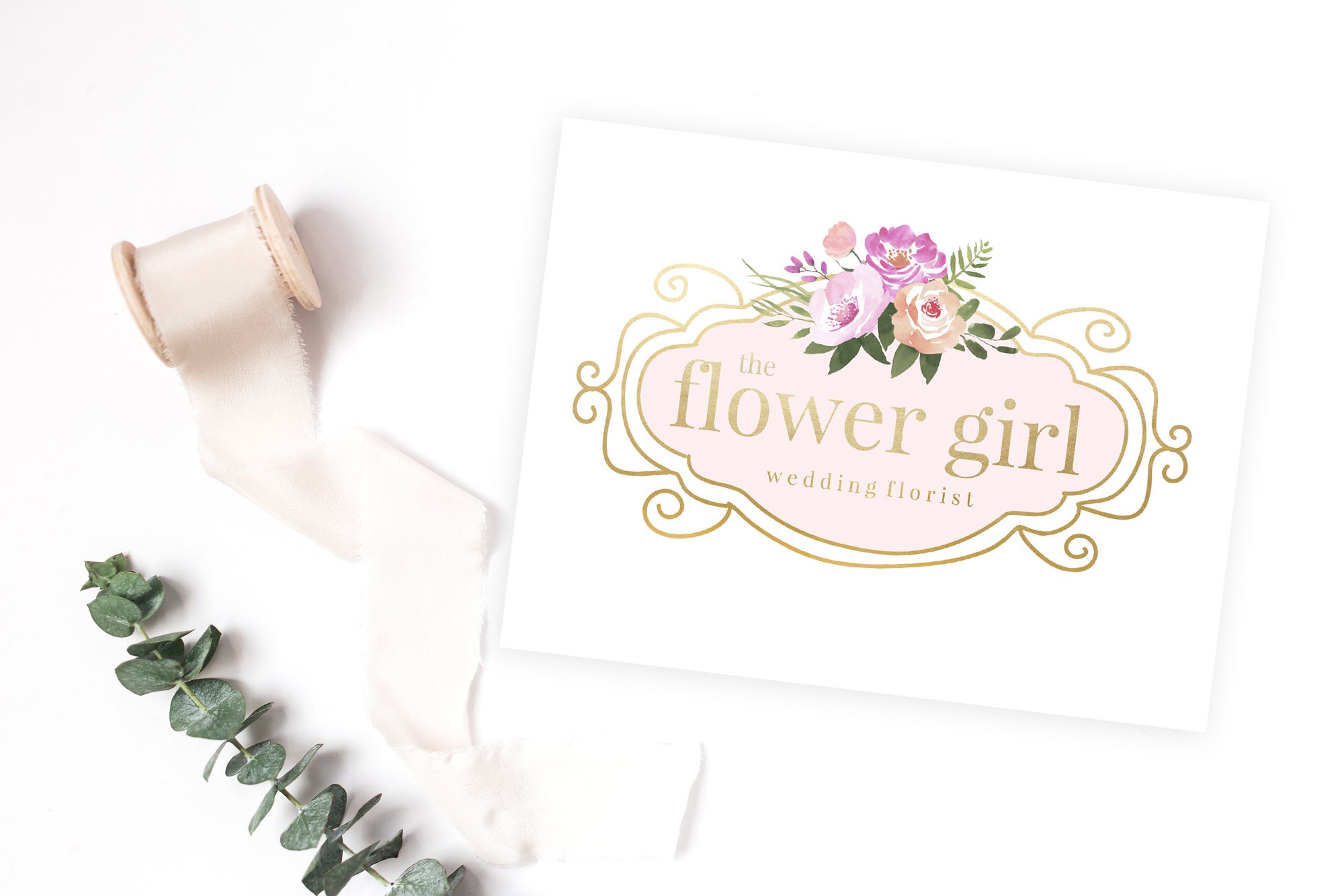 Floral Logo Premade Logo Florist Logo Custom Logo | Etsy