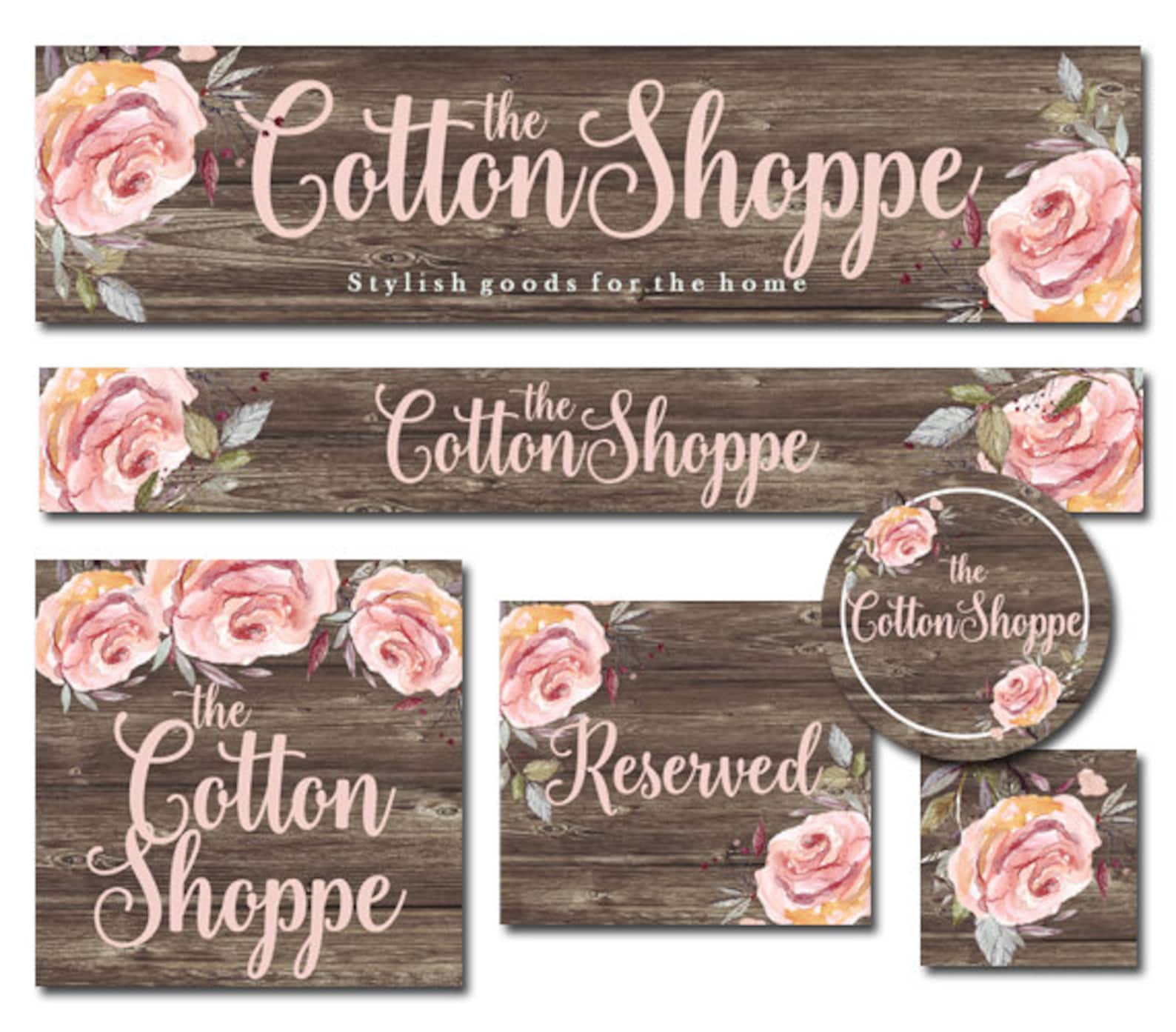 Custom Etsy Shop Set Premade Shop Set With Sticker and - Etsy