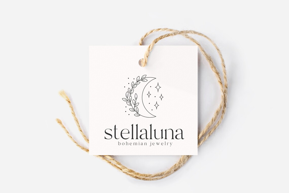 Celestial Logo, Moon Logo, Hand Drawn Logo, Alchemy Logo, Branding ...