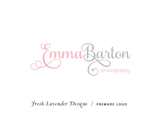 Script Logo With Heart / Hand Written Logo / Custom Logo / - Etsy