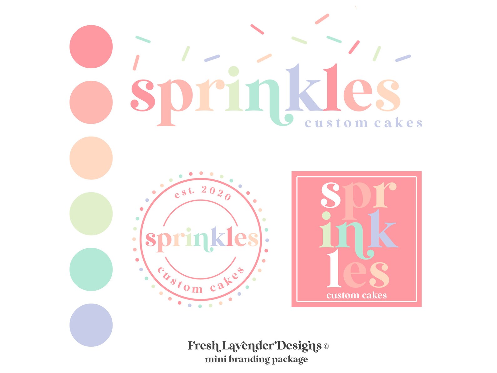 Custom Sprinkle Logo Branding Kit: Bakery Vintage Design - Etsy