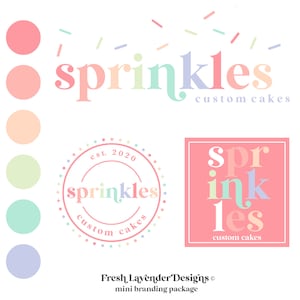 Custom Sprinkle Logo Branding Kit: Bakery Vintage Design - Etsy