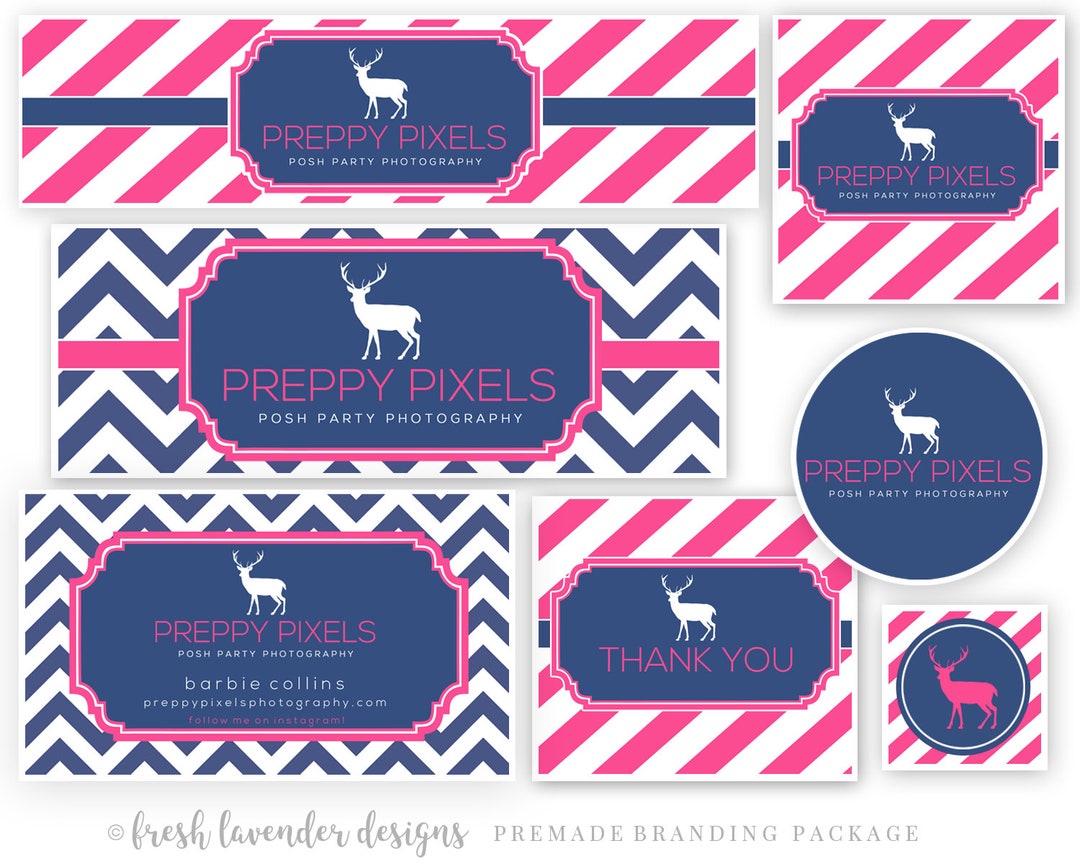 Branding Package, Preppy Branding, Marketing Package, Woodland Etsy ...