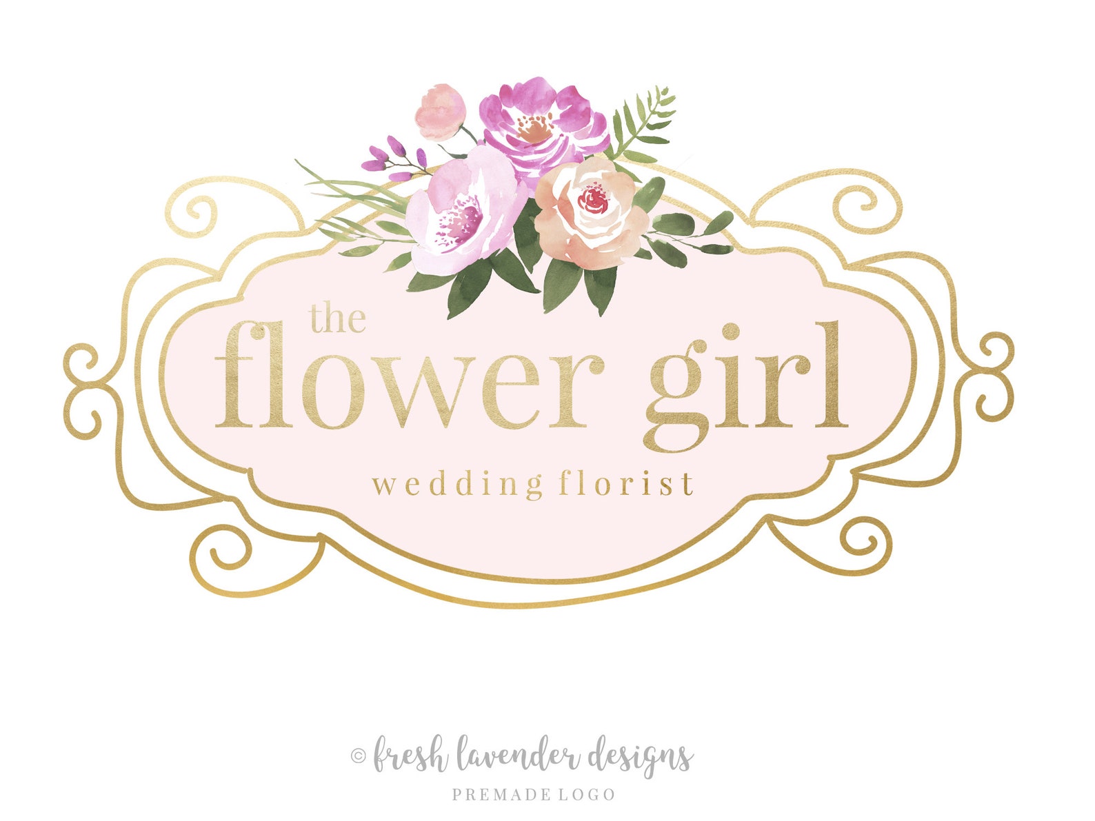 Floral Logo Premade Logo Florist Logo Custom Logo | Etsy