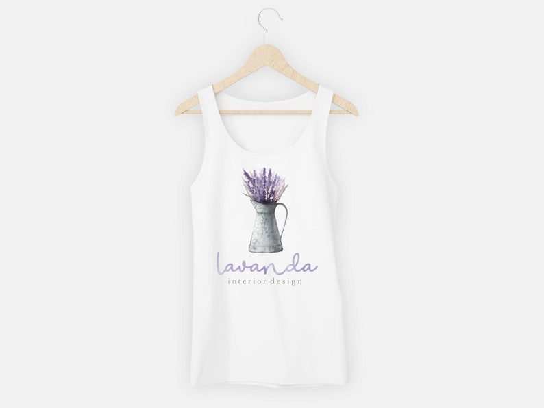 Custom Logo -lavender Logo -watercolor Floral Logo - Watermark ...