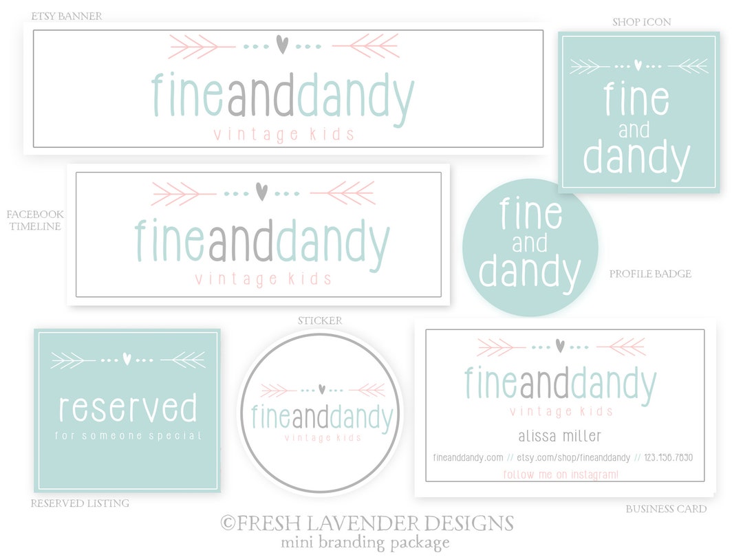 Branding Package, Etsy Shop Set, Bohemian Etsy Set, Tribal Etsy Banner ...