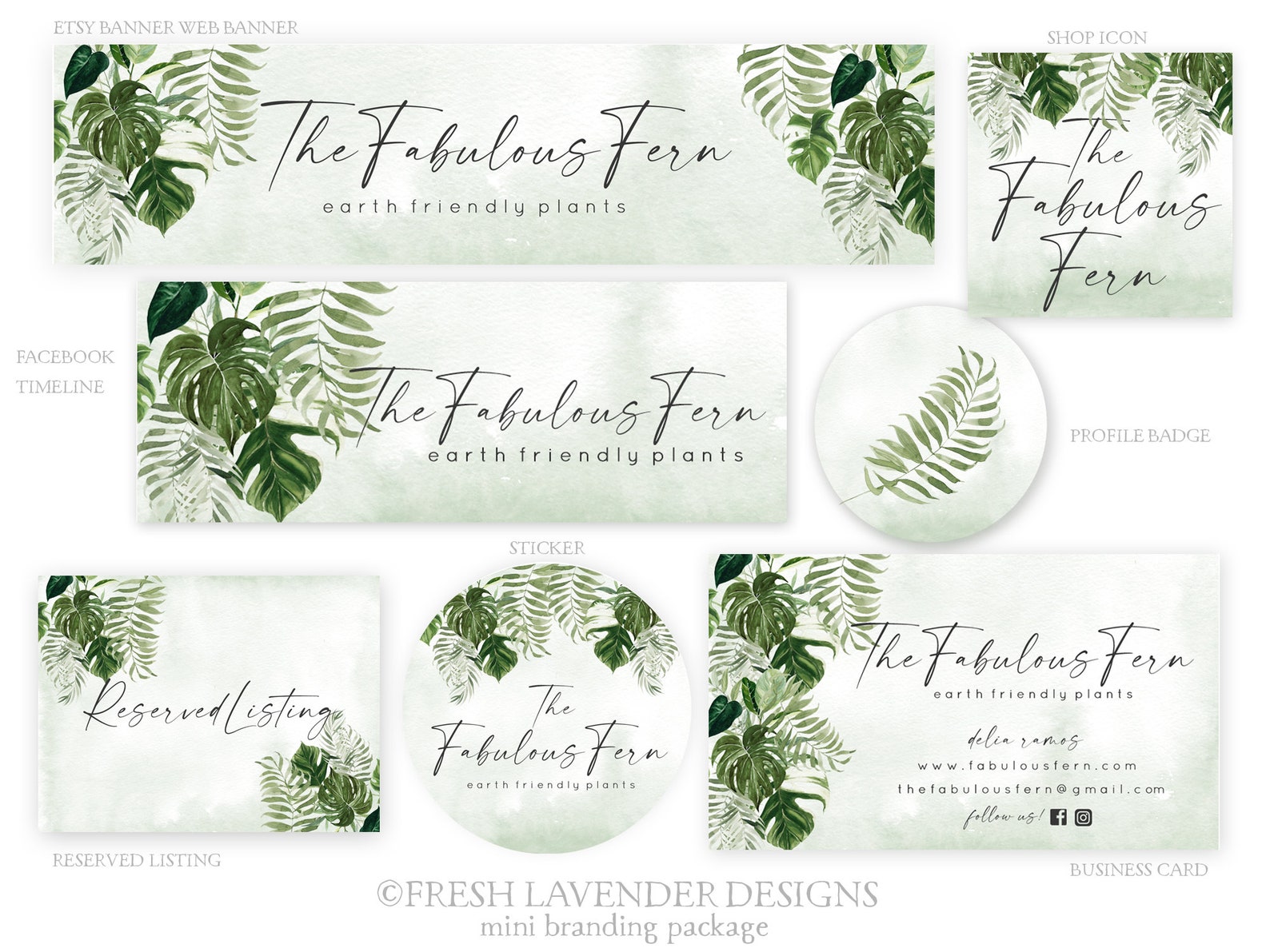 Fern Etsy Set / Etsy Set With Ferns / Etsy Set With Leaves / - Etsy