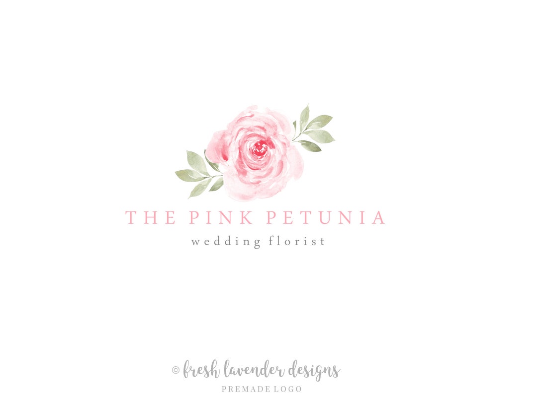 Peony Logo, Premade Logo, Custom Logo, Logo Design, Floral Logo ...
