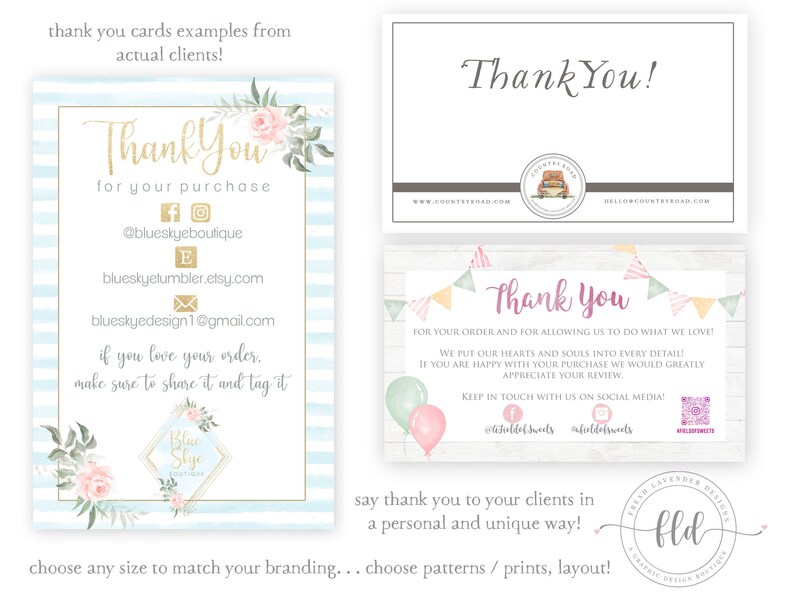Thank You Card Made to Match Your Branding | Etsy