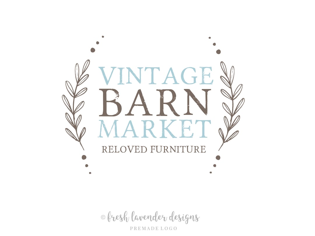 Vintage Logo, Stamped Logo, Shabby Chic Logo, Custom Logo, Custom Logo ...