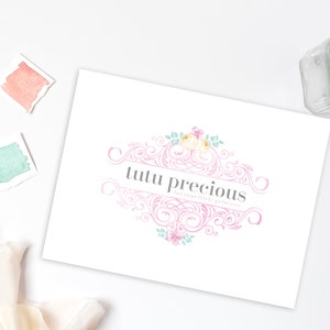 Tutu Logo, Shabby Chic Logo, Custom Logo, Custom Logo Design ...