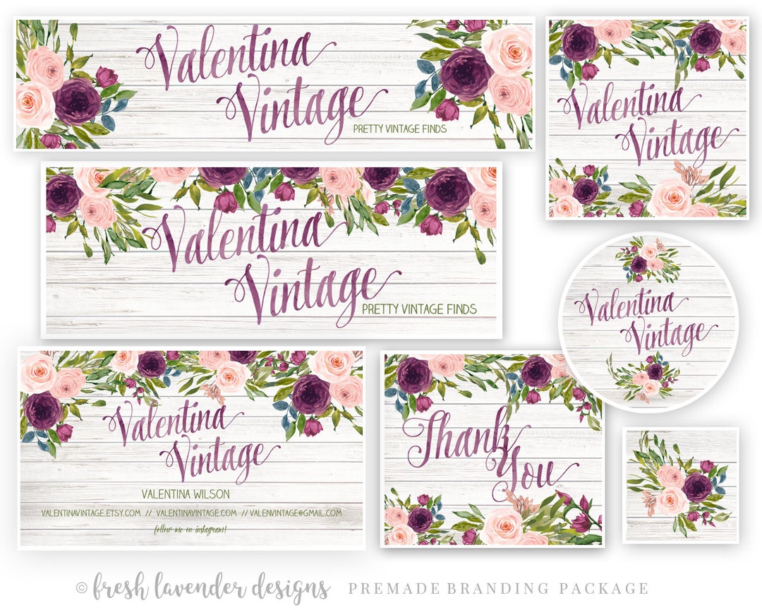 Marketing Package, Branding Package, Vintage Etsy Shop, Etsy Set ...