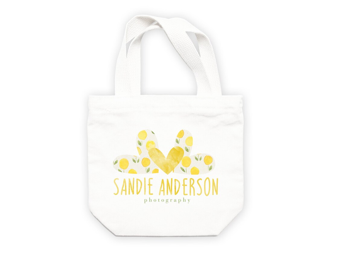 Lemon Logo, Heart Logo, Custom Logo, Logo Design, Premade Logo, Yellow ...