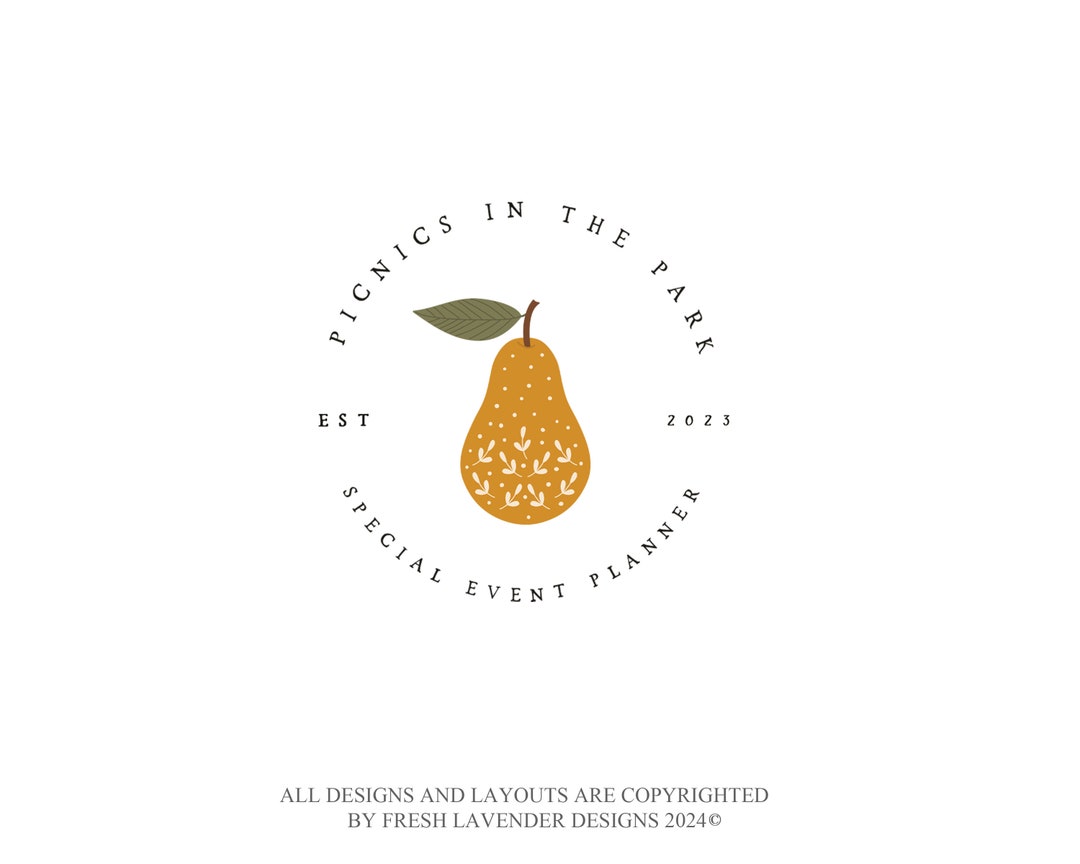 Pear Logo Design: Custom Hand-drawn Branding (PNG, JPG) - Etsy