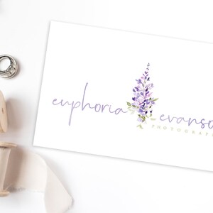 Premade Logo, Hyacinth Logo, Custom Logo, Custom Branding, Watercolor ...