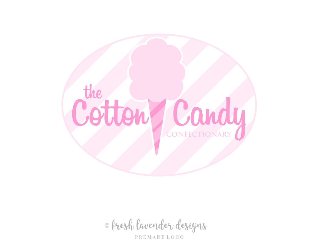Cotton Candy Logo, Sweet Logo, Custom Logo, Logo Designer, Premade Logo ...