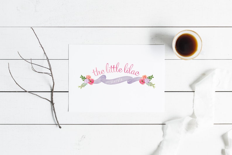 Lilac Logo Floral Logo Custom Logo Logo Design Premade - Etsy