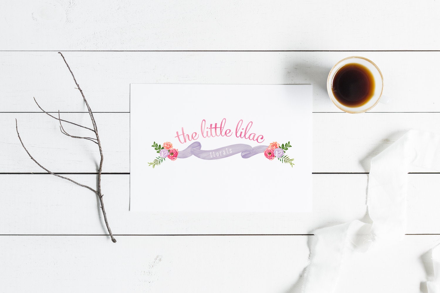 Lilac Logo, Floral Logo, Custom Logo, Logo Design, Premade Logo ...