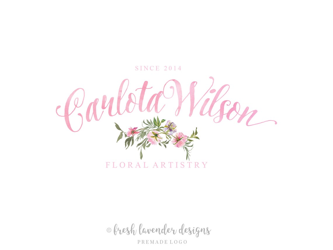Wildflower Logo Premade Logo Logo Design Custom Logo Logo - Etsy