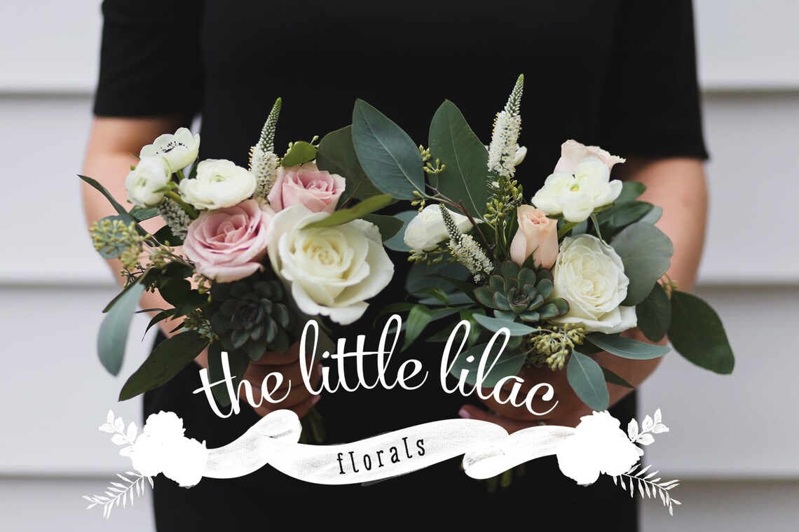 Lilac Logo, Floral Logo, Custom Logo, Logo Design, Premade Logo ...