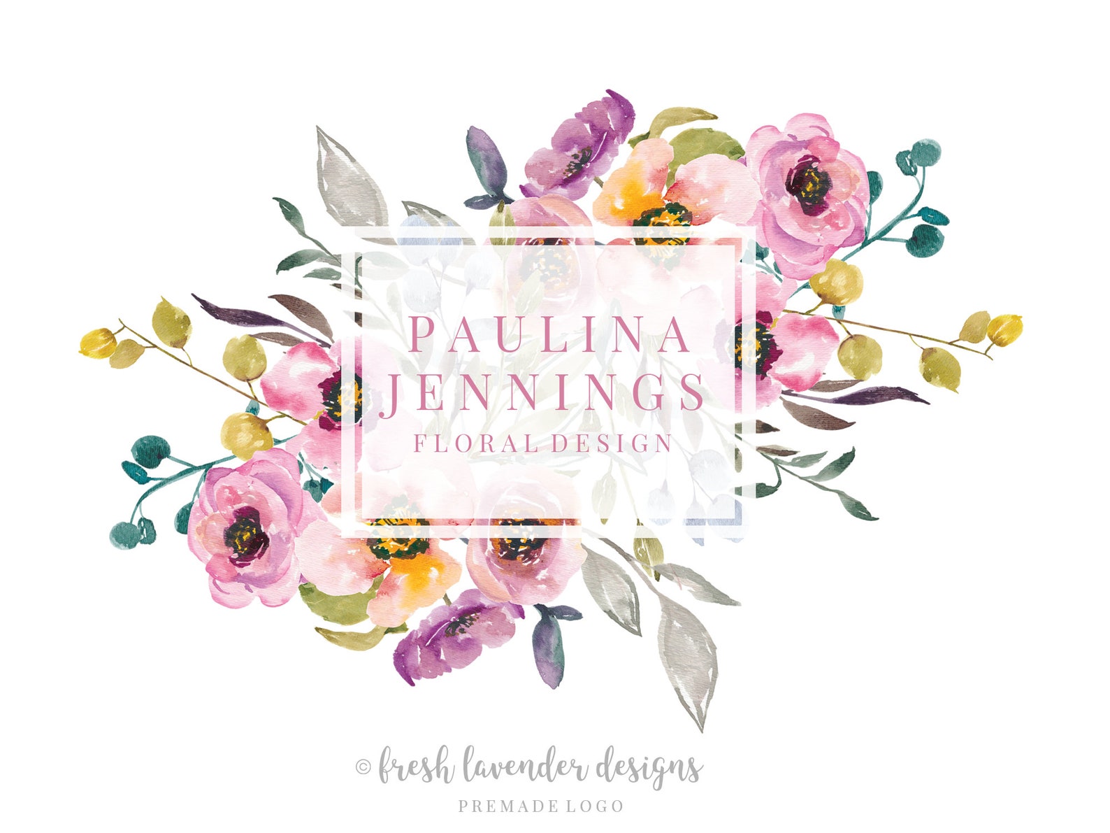 Wildflower Logo Custom Logo Premade Logo Logo Designer | Etsy