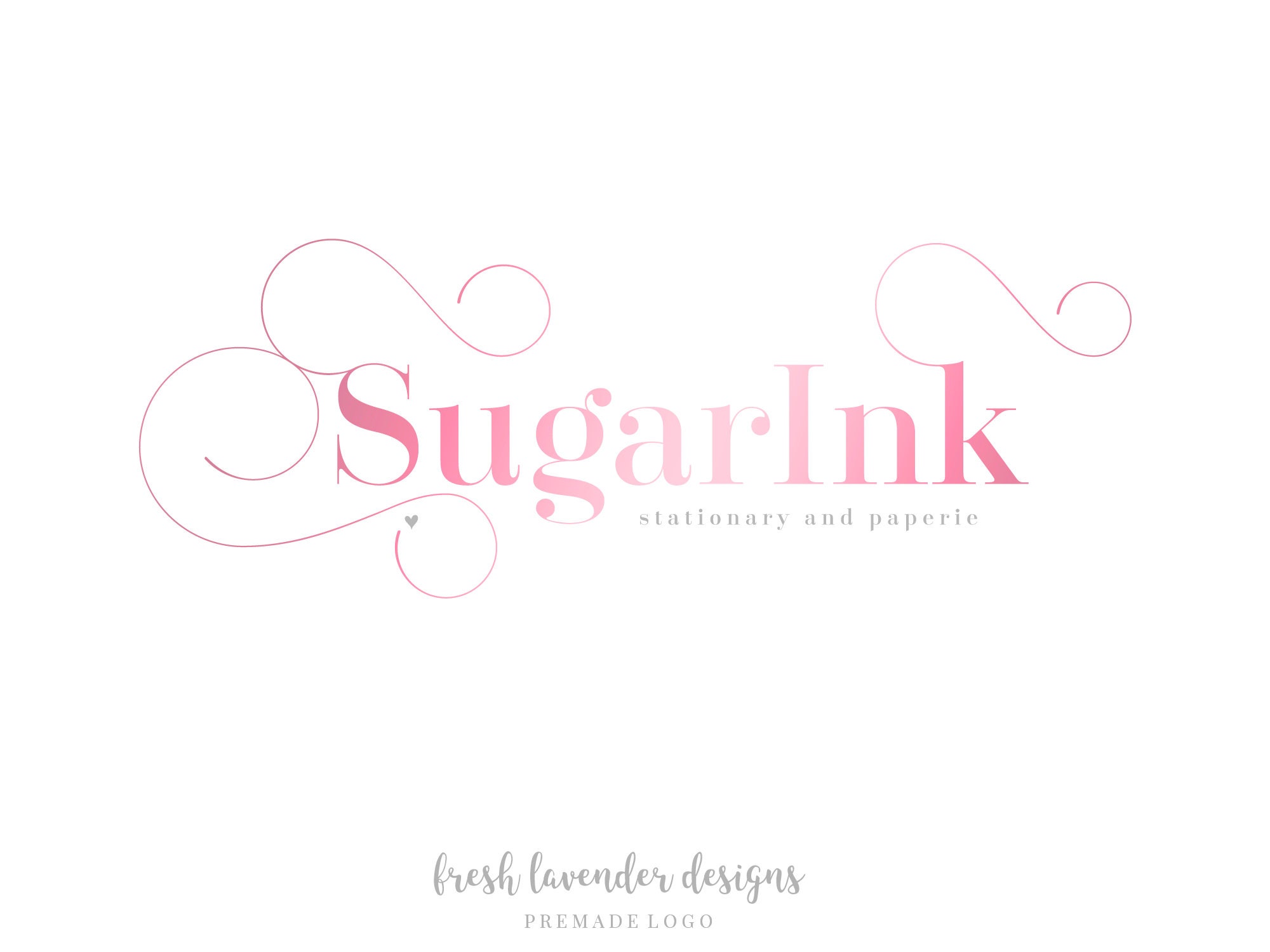 Pink Ombre Logo Custom Logo Custom Logo Design Watercolor | Etsy