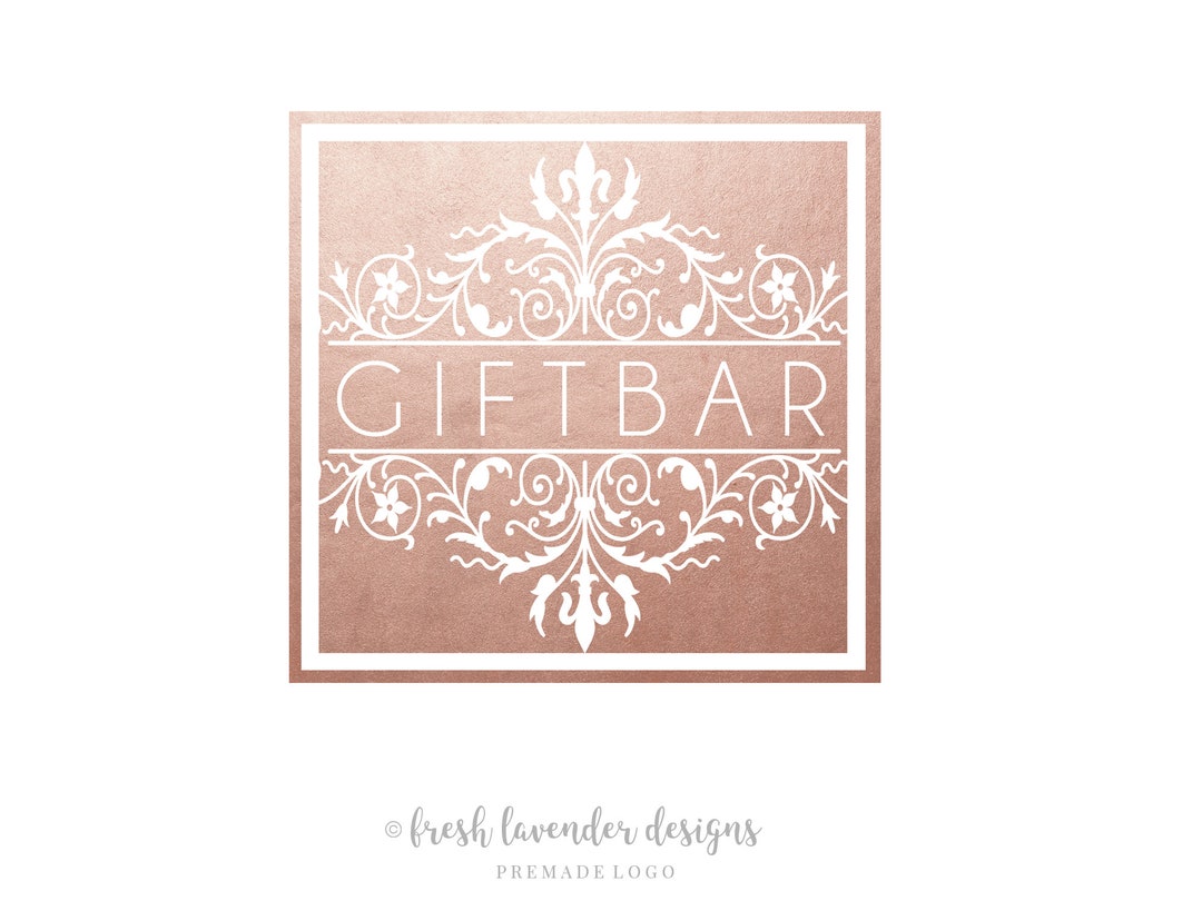 Rose Gold Logo, Premade Logo, Custom Logo, Logo Design, Elegant Logo ...