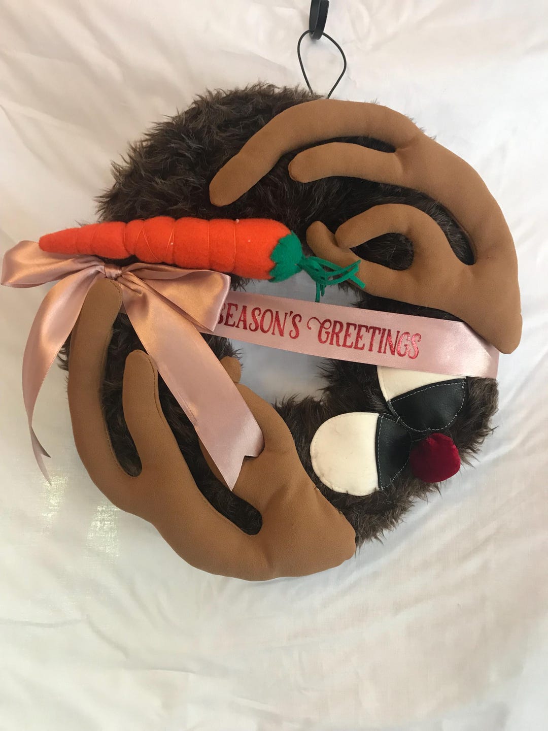 Deconstructed Reindeer Christmas Door Wreath - Etsy
