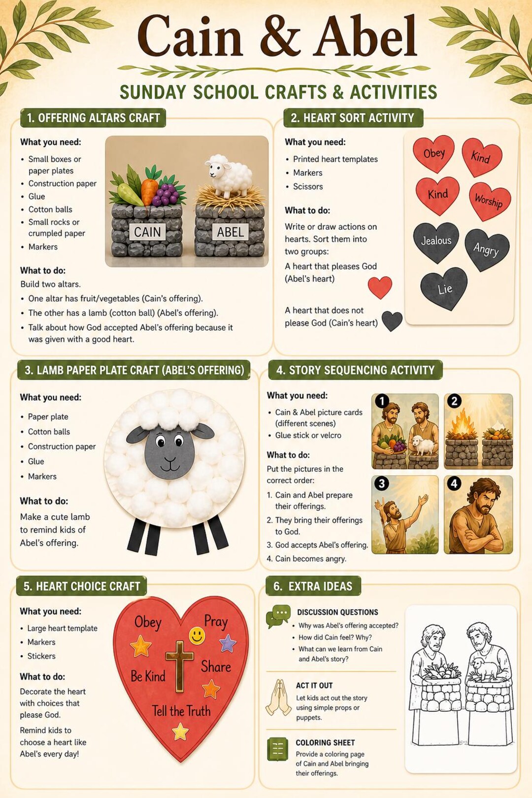 Cain and Abel Sunday School Lesson Pack | Bible Story Activities (PDF ...