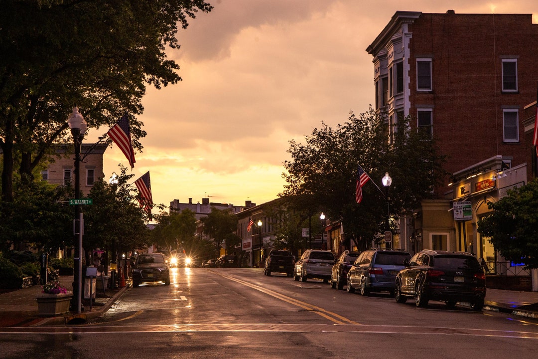 Downtown Ridgewood New Jersey at Sunset Bergen County New - Etsy