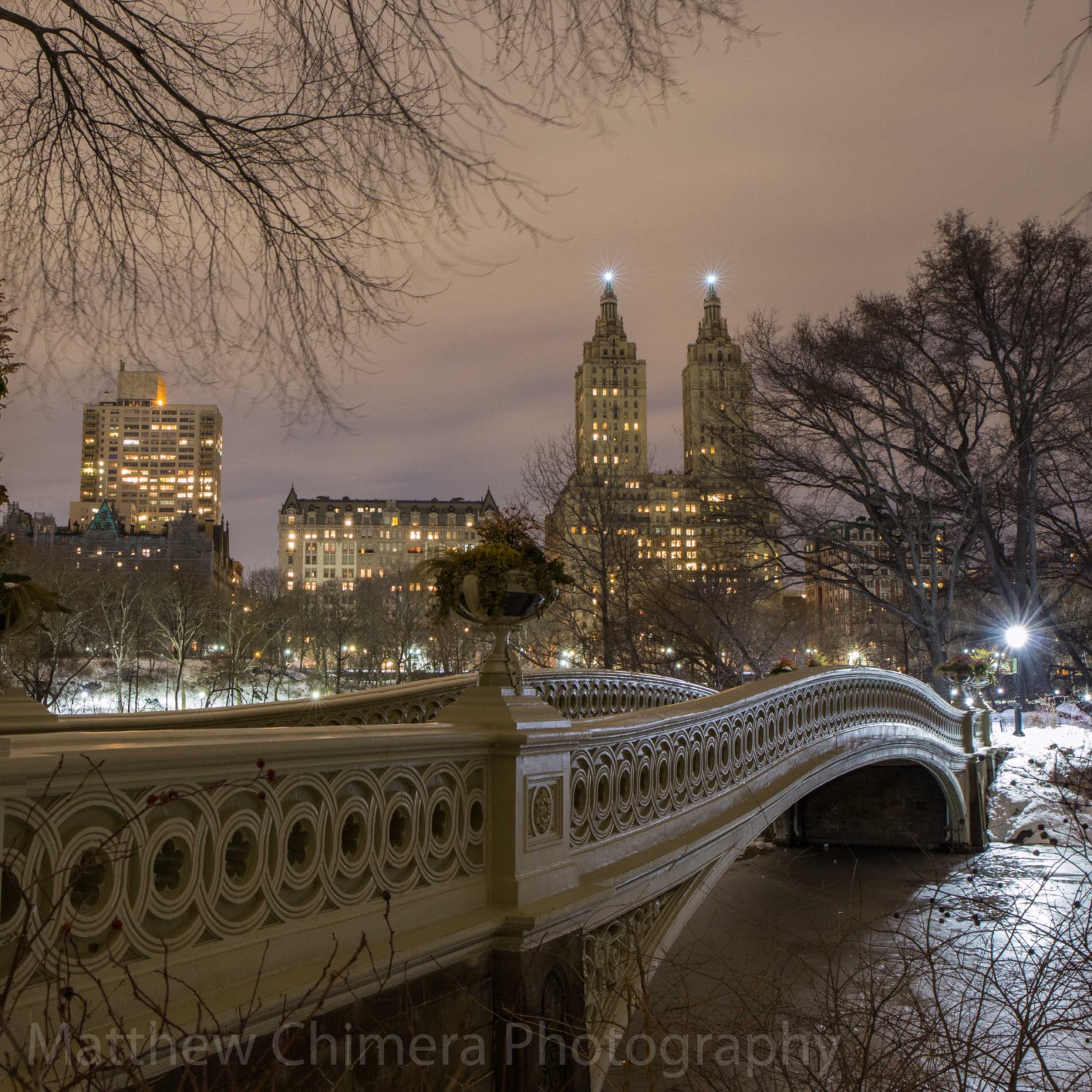 Central Park Winter Bridge