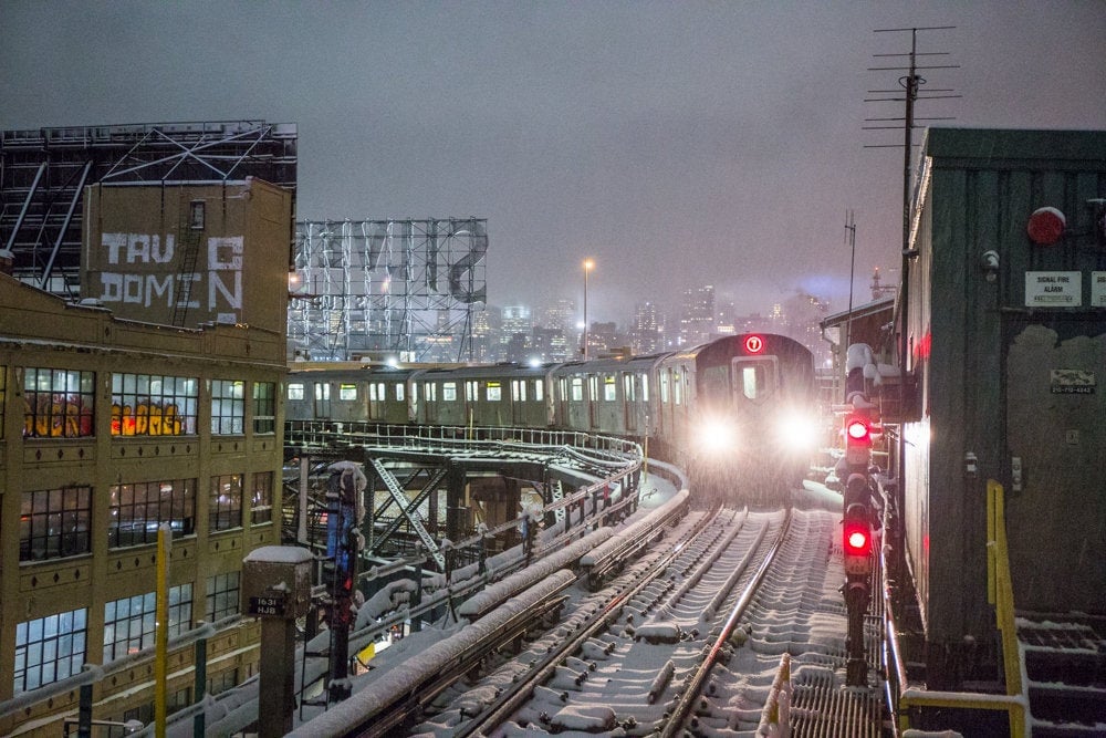 NYC Subway in the Snow - 7 Train Subway - MTA Train Photography - New ...