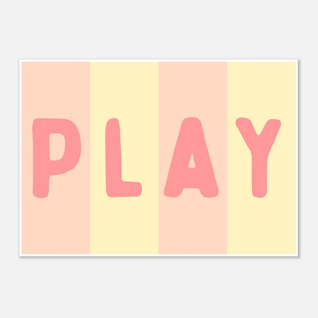 Children's Pink 'PLAY' - Classic Matte Paper Poster - Etsy