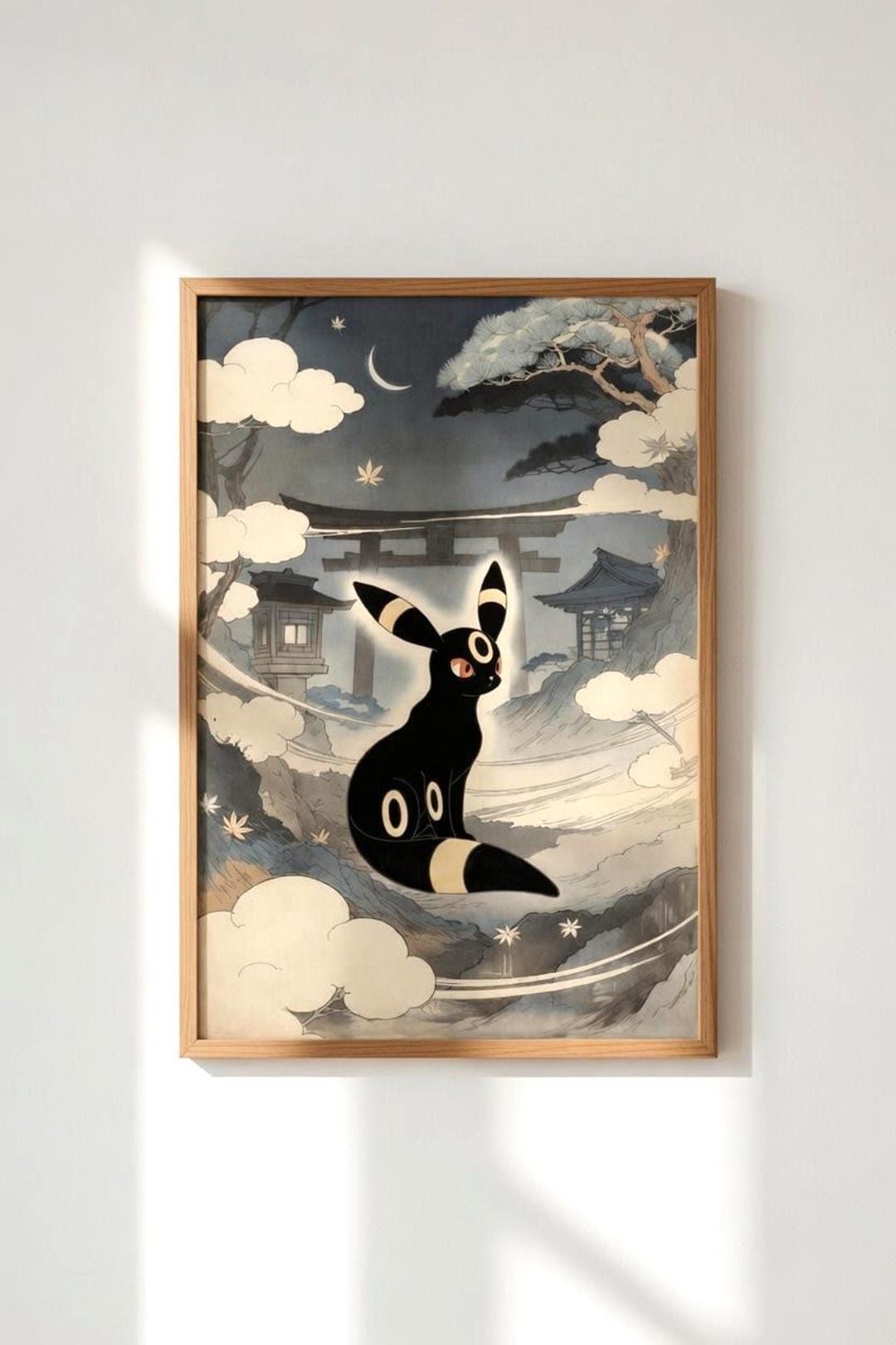 Umbreon Fan Art Poster – Pokemon Ukiyo-e Inspired Wall Art – No Frame ...