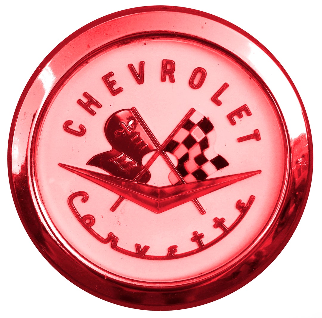 Red Corvette Wall Decal, Retro Corvette Decor, Chevy Corvette Decal ...