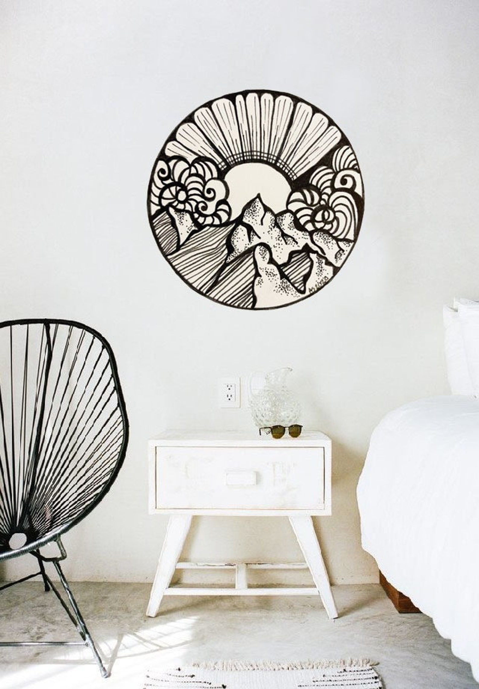 Doodle Wall Decal Line Art Decal Artwork by Abby Smith Art - Etsy