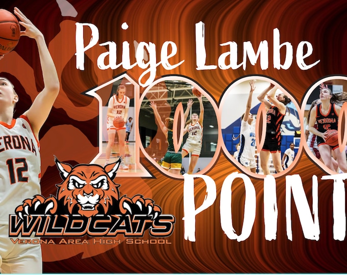Basketball 1,000 Points Banner Custom Personalized 1000 Points Banner ...