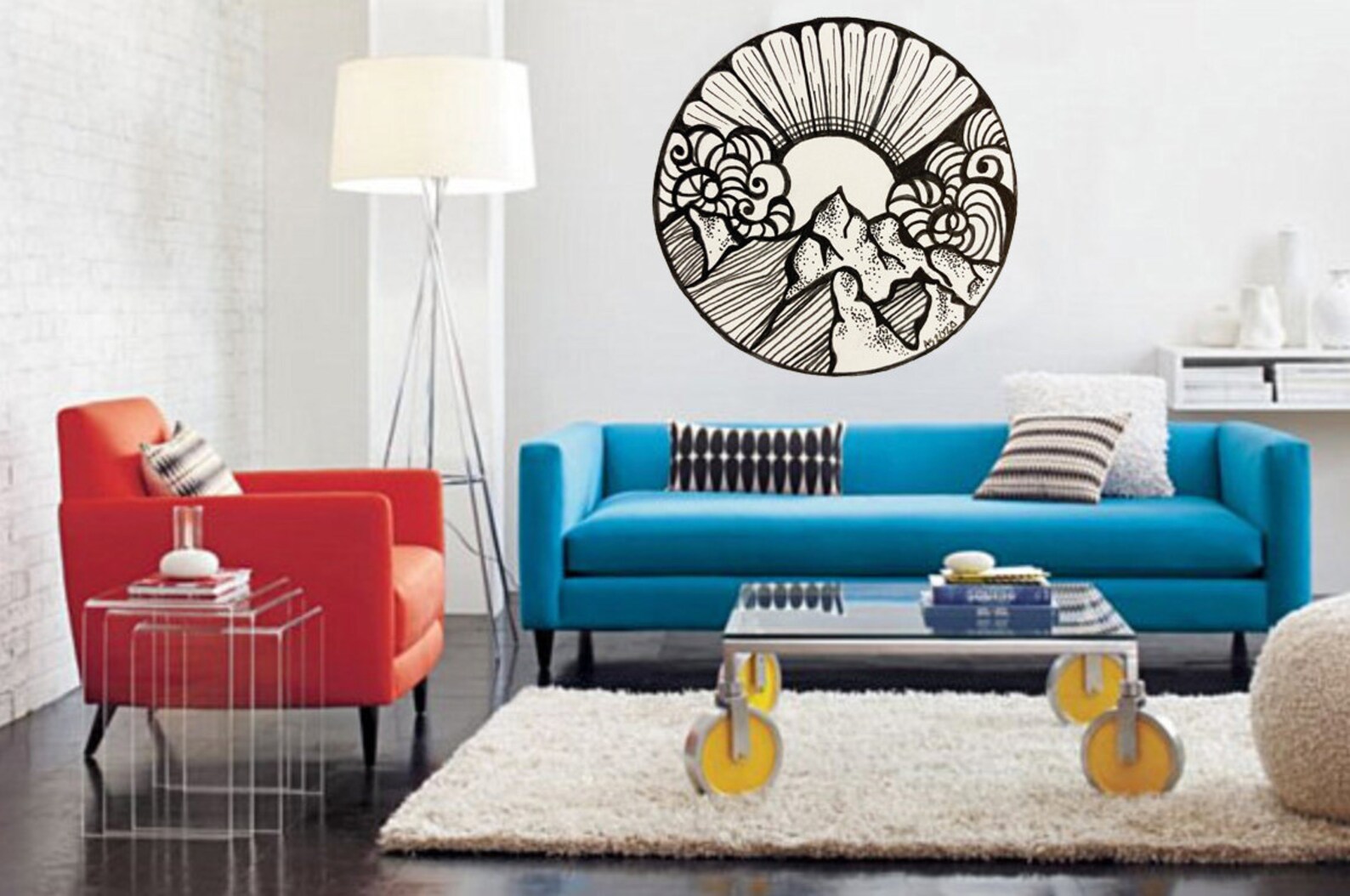 Doodle Wall Decal Line Art Decal Artwork by Abby Smith Art | Etsy