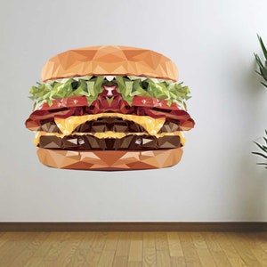 Cheeseburger Decal, Symmetrical Art, Geometric Decal, Design by Abby ...